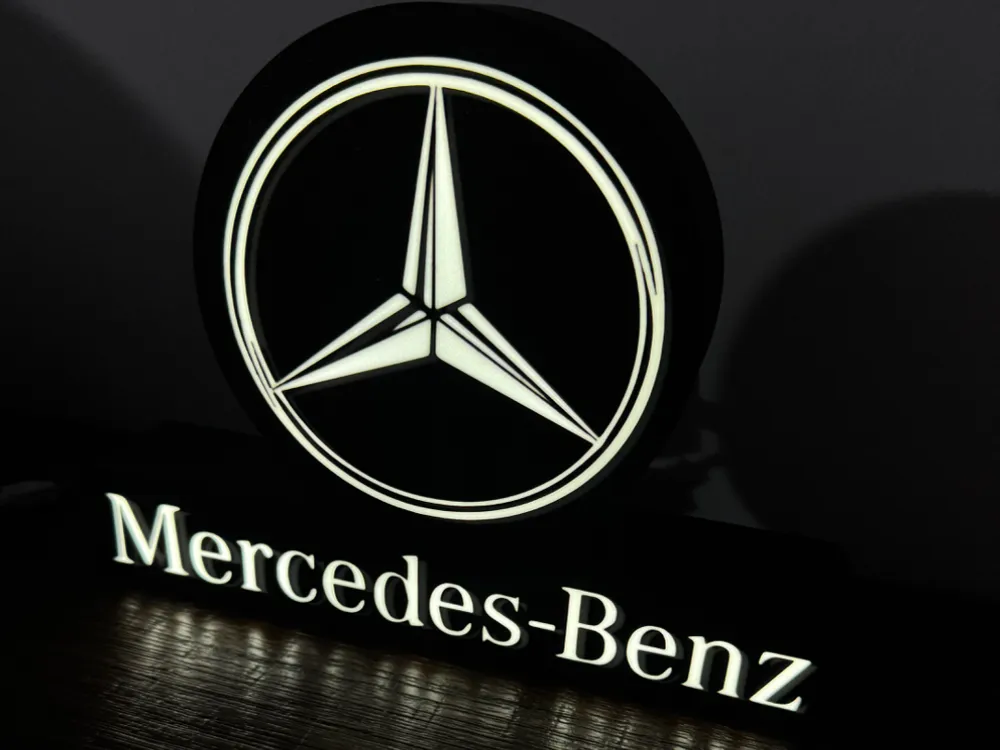 Mercedes-Benz Logo & Words Light Up Sign by vidguide MakerWorld ...