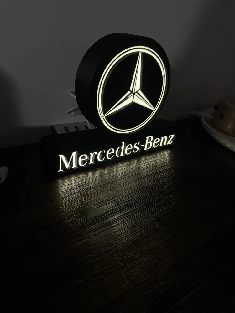 Mercedes-Benz Logo & Words Light Up Sign by vidguide MakerWorld ...