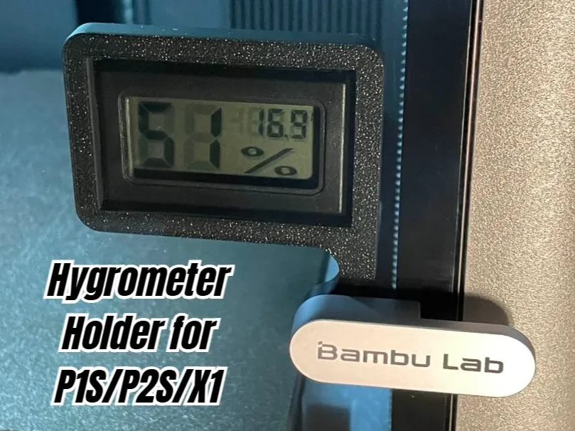 Rectangular Hygrometer Door Mount - STRONG P1S/P2S - Free 3D Print ...