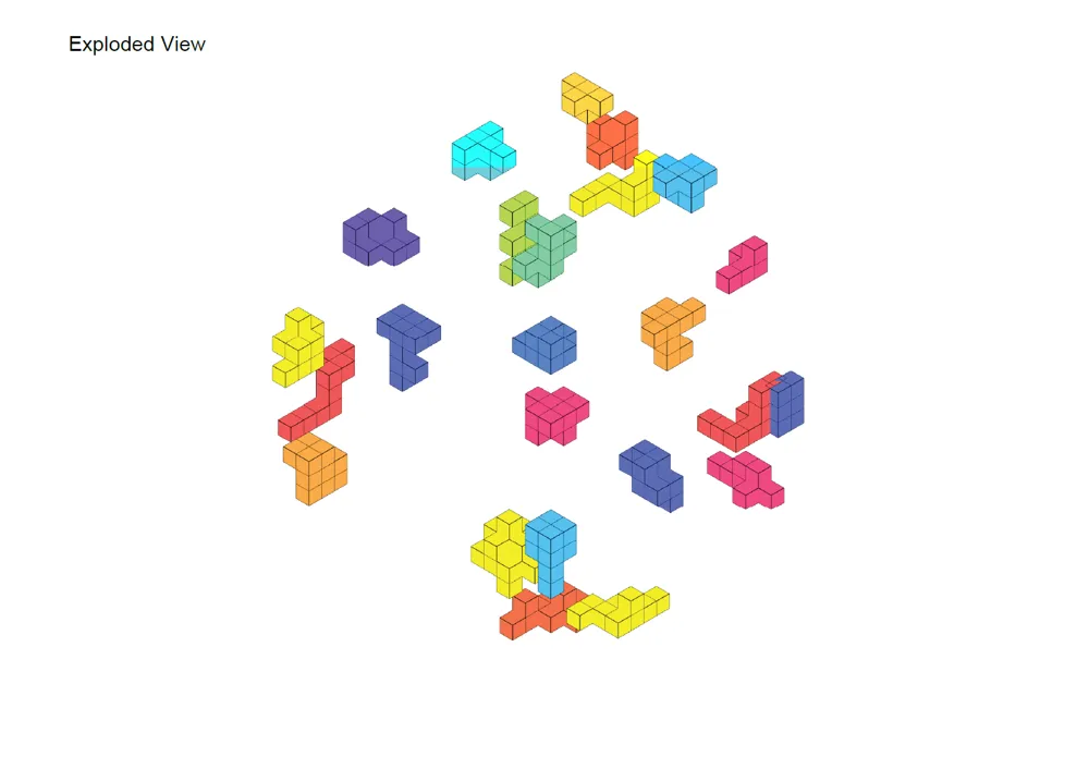 LogiCube 3D Printable Block Puzzle 6x6x6 - 24pc by MOSS 3D MakerWorld ...