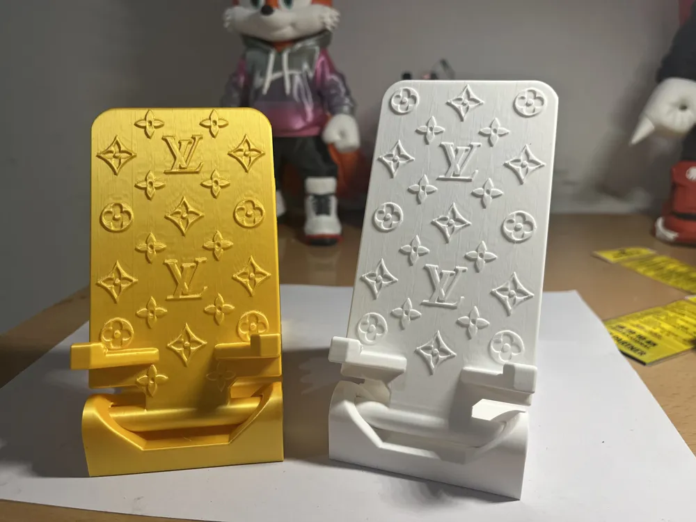 LV Phone Stand (Print in Place) V2.0 - Free 3D Print Model - MakerWorld