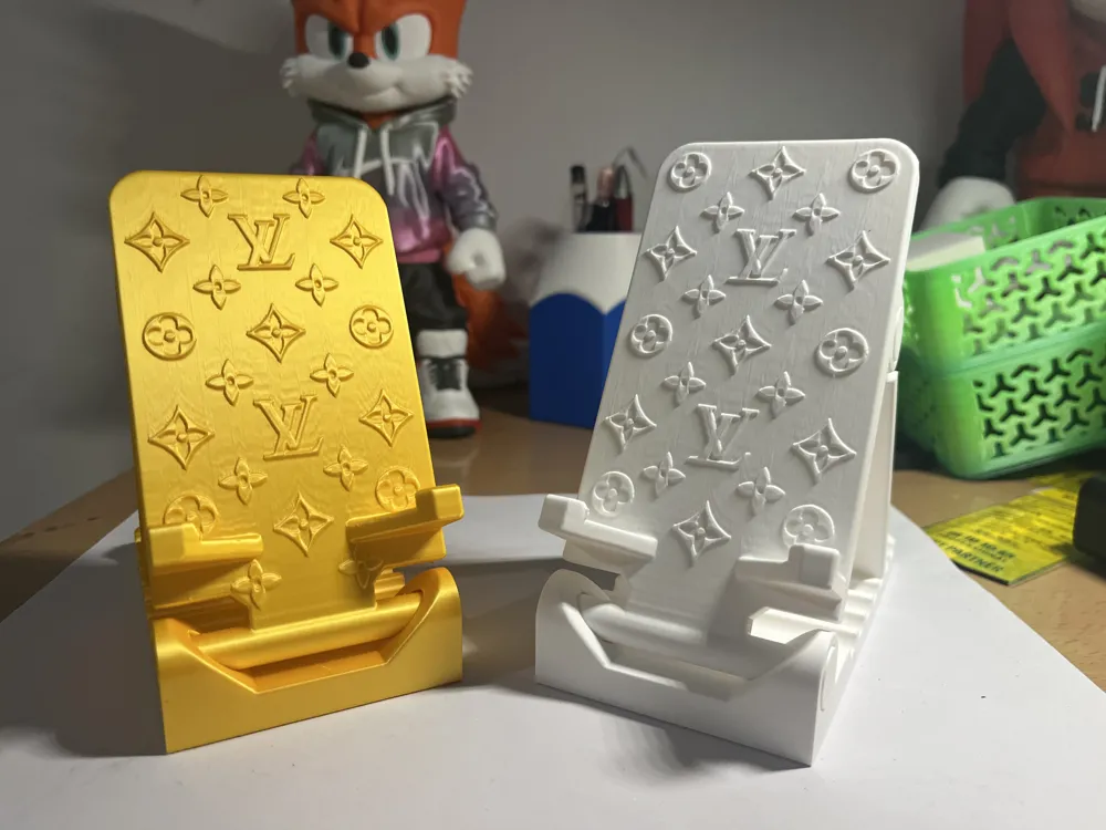 LV Phone Stand (Print in Place) V2.0 - Free 3D Print Model - MakerWorld