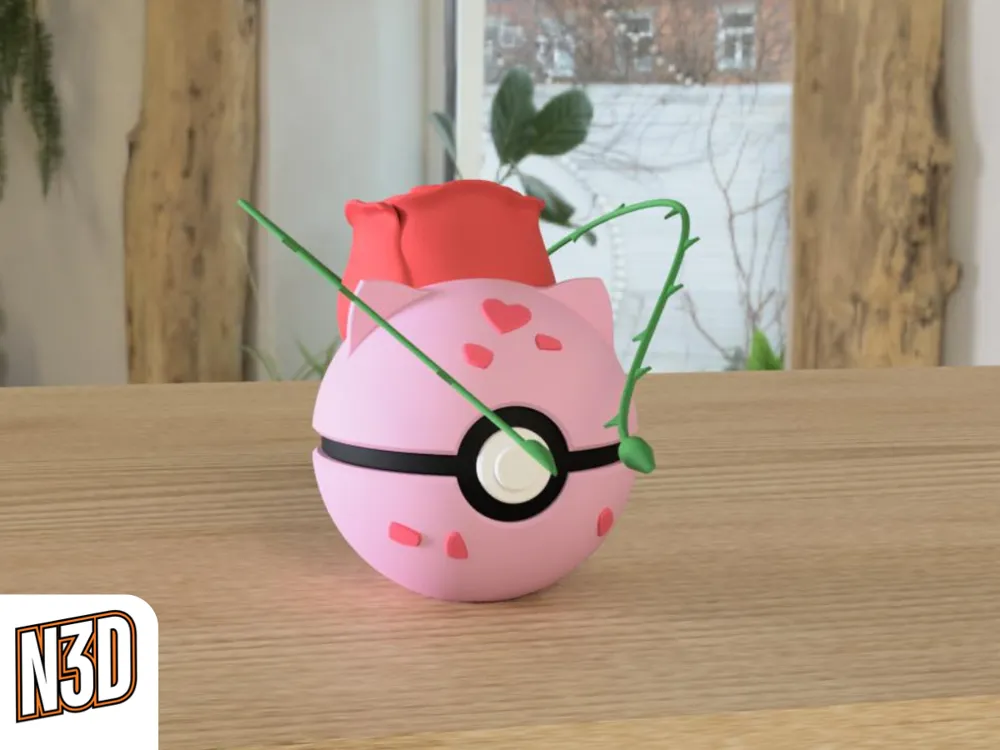 #0001 - Pokébola Bulbasaur - ROSA por N3DMakerWorld: Descarga Modelos ...