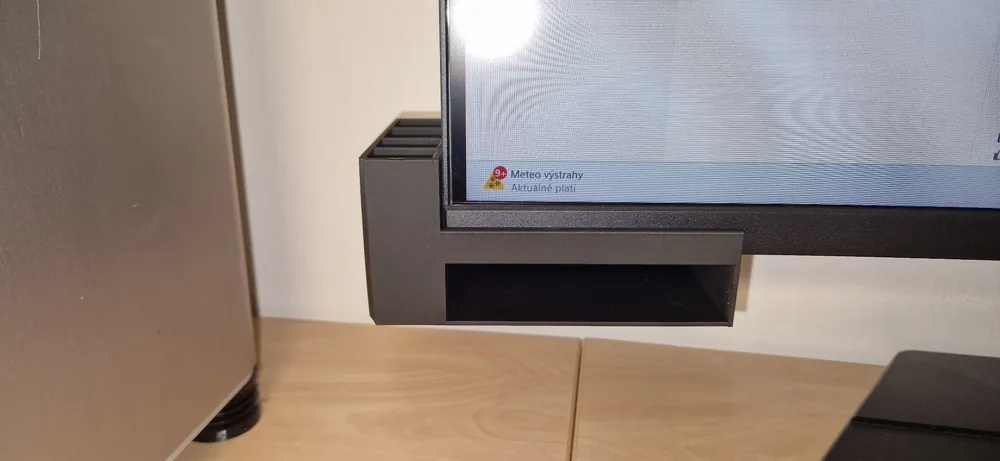 Pen + note holder under monitor - organizer - Free 3D Print Model ...