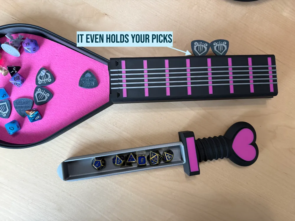 Bard's Lute Dice Box & Tower - Free 3D Print Model - MakerWorld