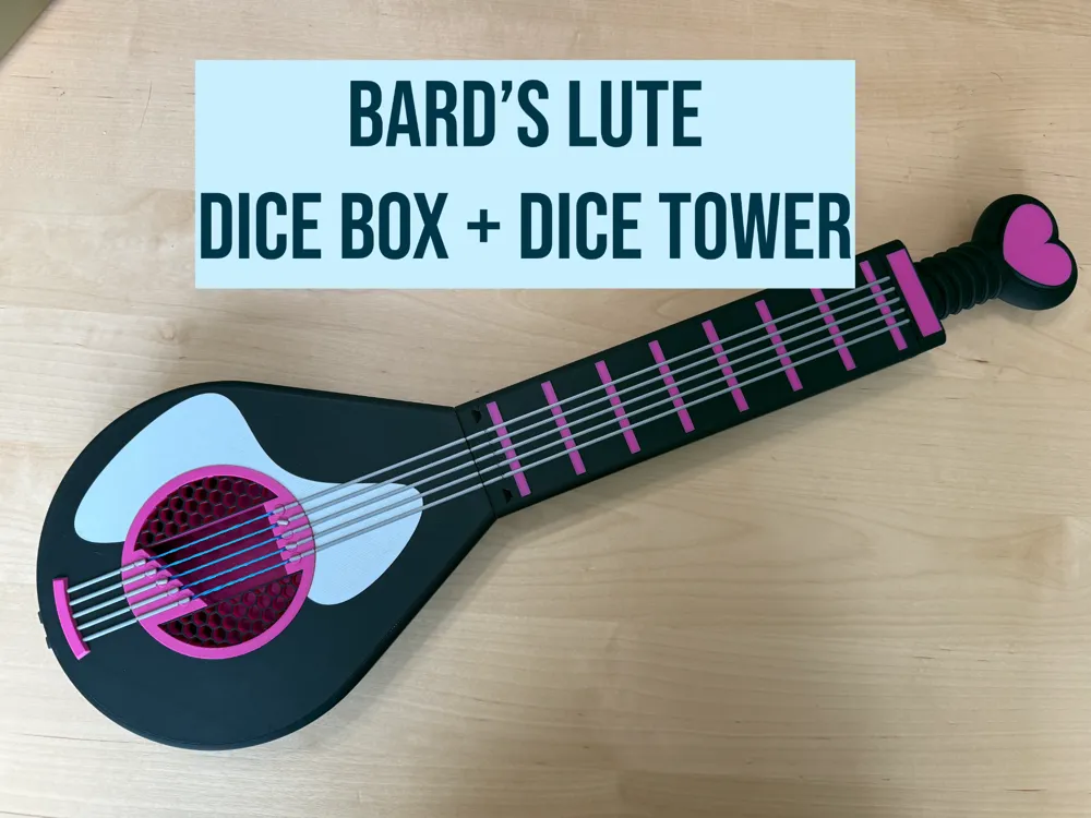 Bard's Lute Dice Box & Tower - Free 3D Print Model - MakerWorld