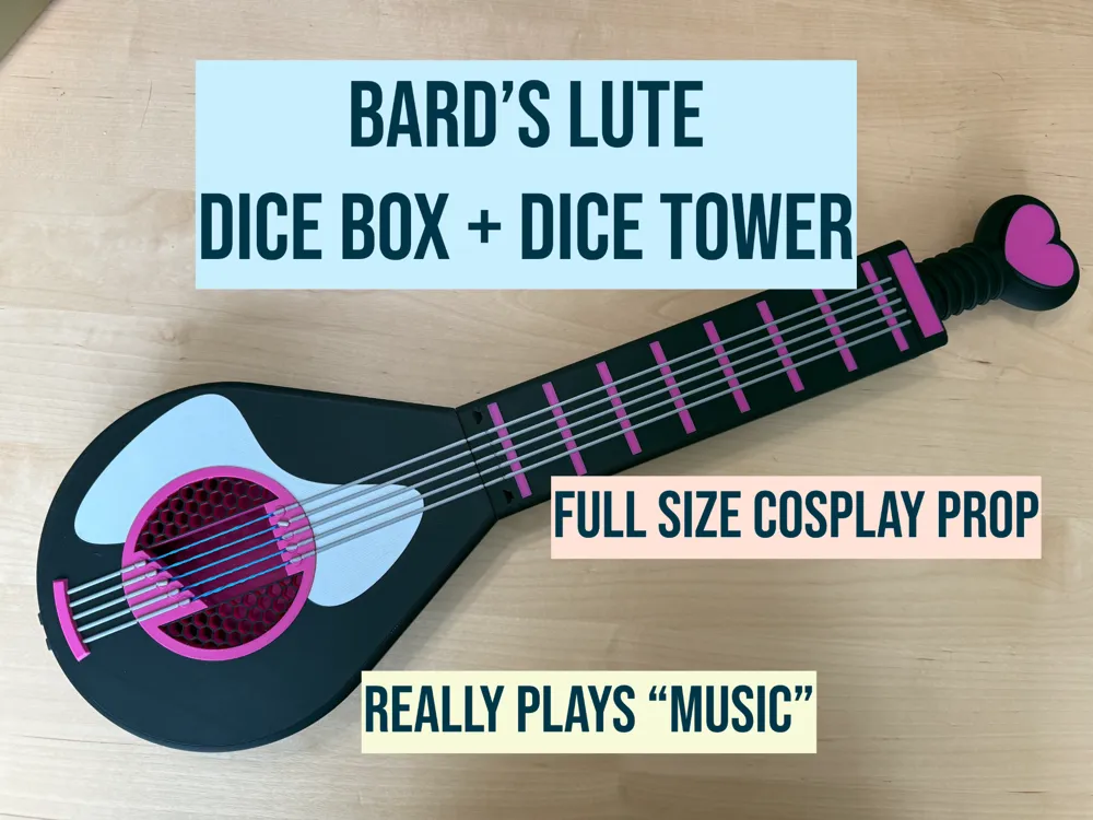 Bard's Lute Dice Box & Tower by Hilliard Hall Games MakerWorld ...