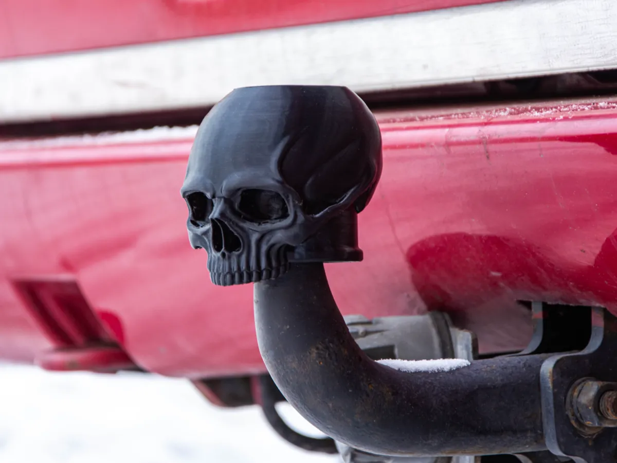 Skull Shaped Tow Bar Ball Hitch Cover - Free 3D Print Model - MakerWorld