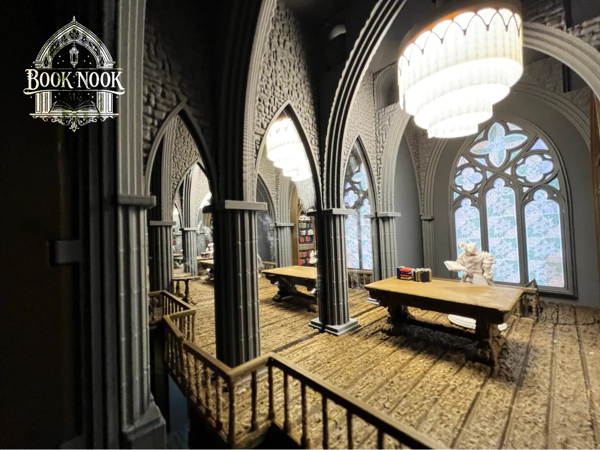 Gothic Enchanted Library – Book Nook - Free 3D Print Model - MakerWorld