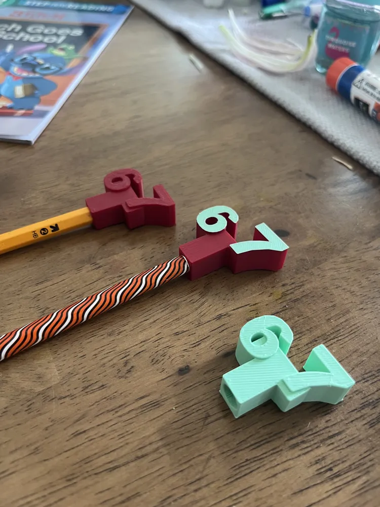 6-7 Pencil Topper - Free 3D Print Model - MakerWorld