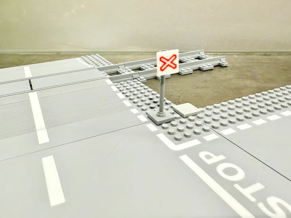 Brick road - sign railway crossing by JA_PROCHAZKA MakerWorld: Download ...