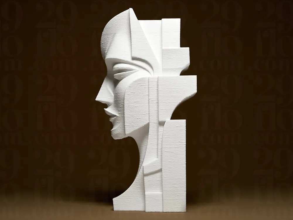 Geometric Woman Head Sculpture by 29FLO MakerWorld: Download Free 3D Models