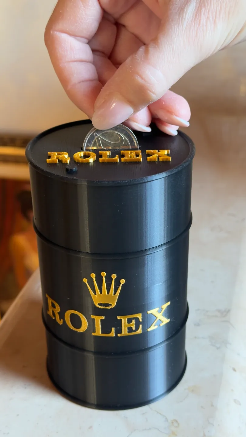 Rolex Oil Can Piggy Bank by Max_VF2 MakerWorld: Download Free 3D Models
