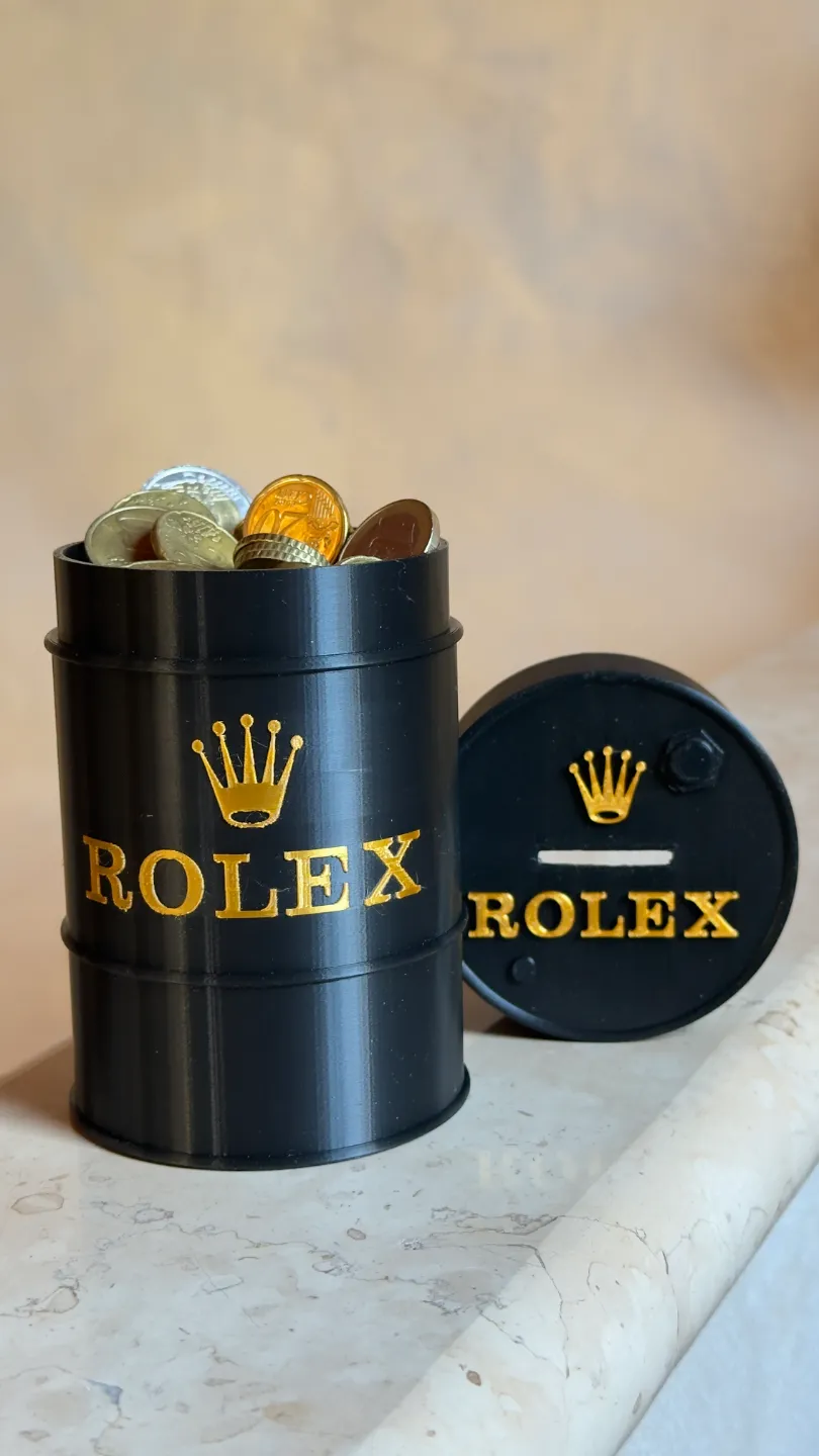 Rolex Oil Can Piggy Bank by Max_VF2 MakerWorld: Download Free 3D Models