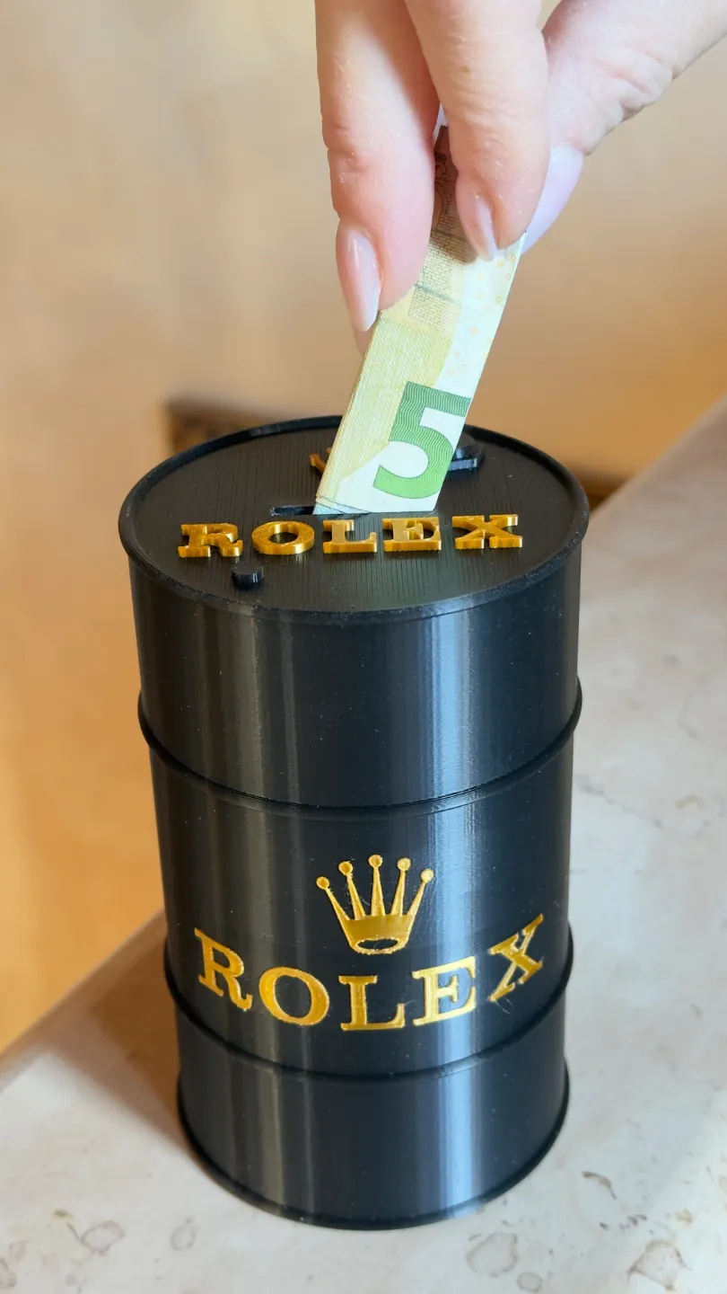 Rolex Oil Can Piggy Bank by Max_VF2 MakerWorld: Download Free 3D Models