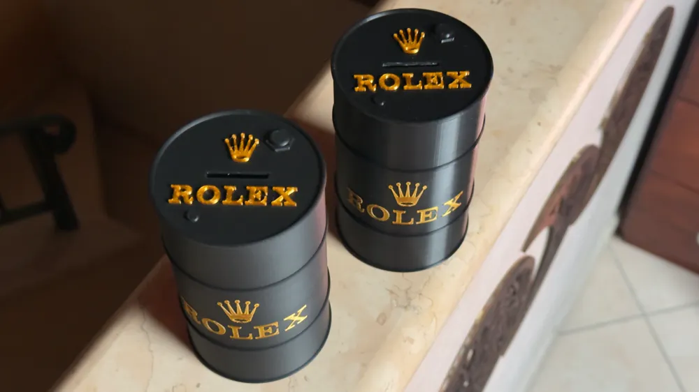 Rolex Oil Can Piggy Bank by Max_VF2 MakerWorld: Download Free 3D Models