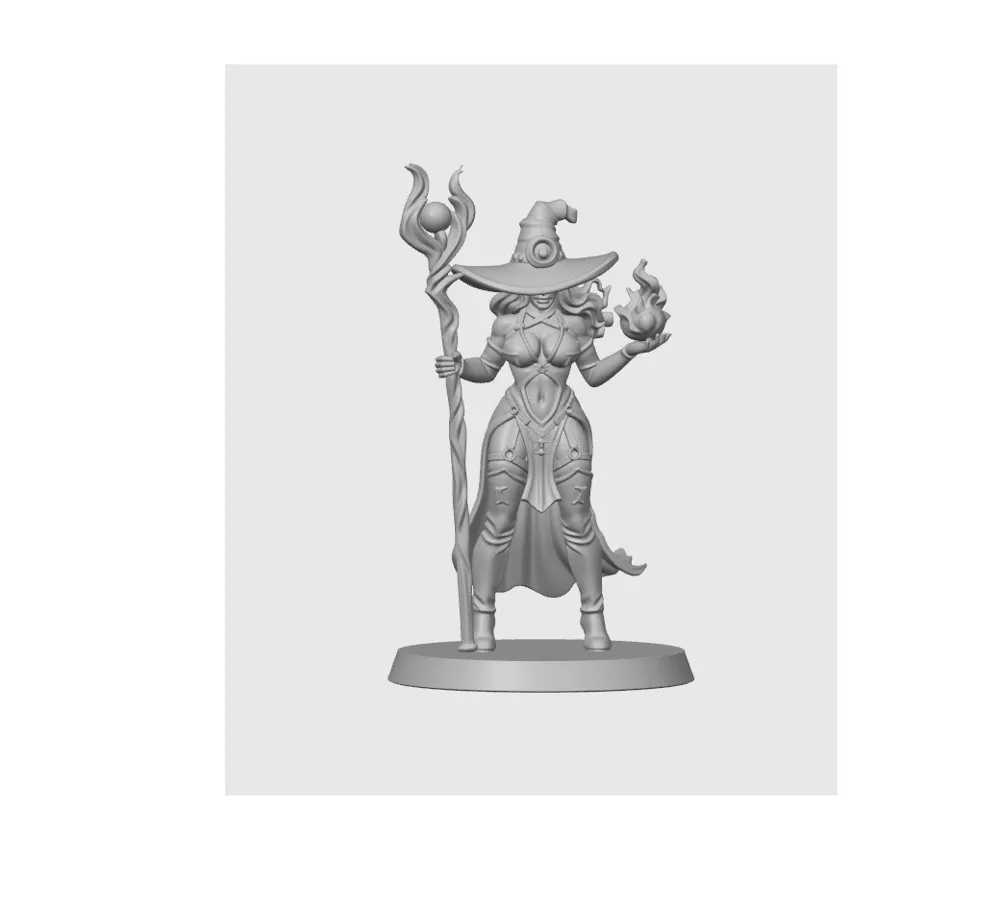 Sorcerer Human/Elves Female D&D Miniature (40mm) by sorgioM MakerWorld ...