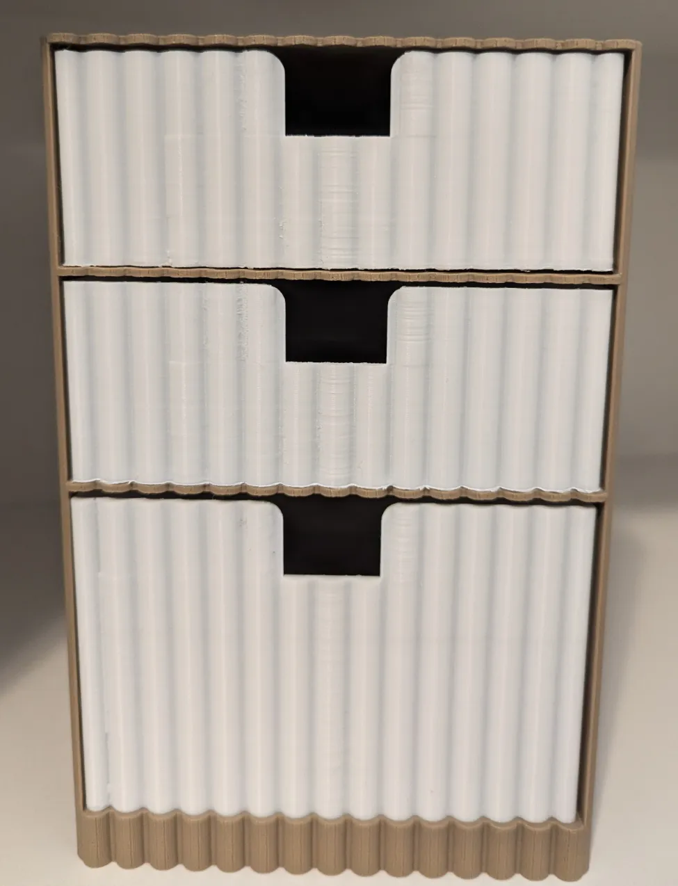 Fluted Storage Organizer with 3 Drawers by Benfica MakerWorld: Download ...