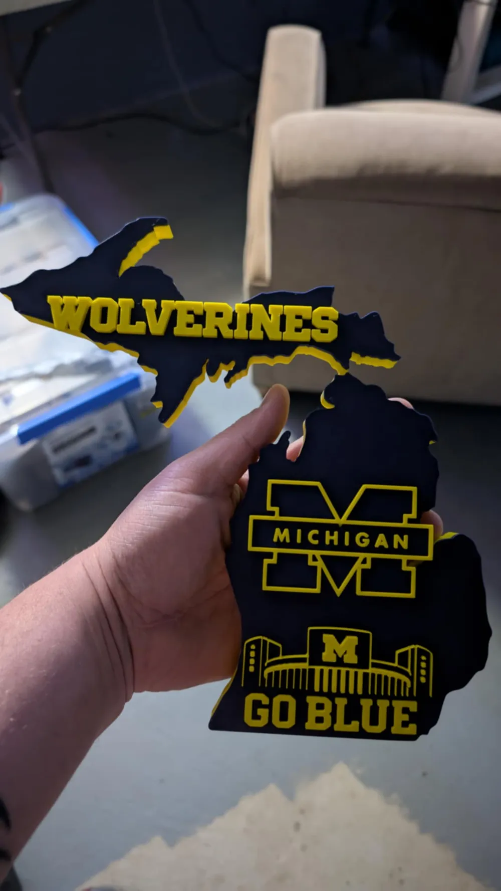 Michigan Mitten Desk/Wall Decor - Free 3D Print Model - MakerWorld