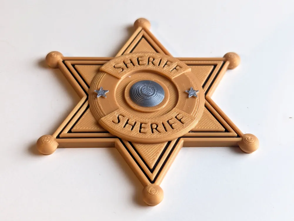 Sheriffs Badge - Simple Lapel Pin Remixed by Snicklefritz MakerWorld ...
