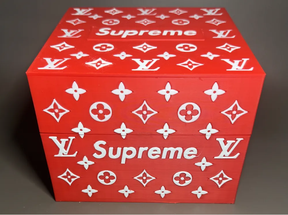 Louis Vuitton x Supreme Storage Box - NO AMS - Free 3D Print Model ...