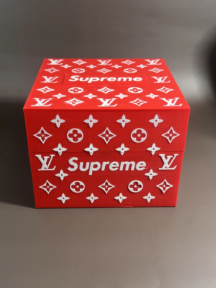 Louis Vuitton x Supreme Storage Box - NO AMS - Free 3D Print Model ...