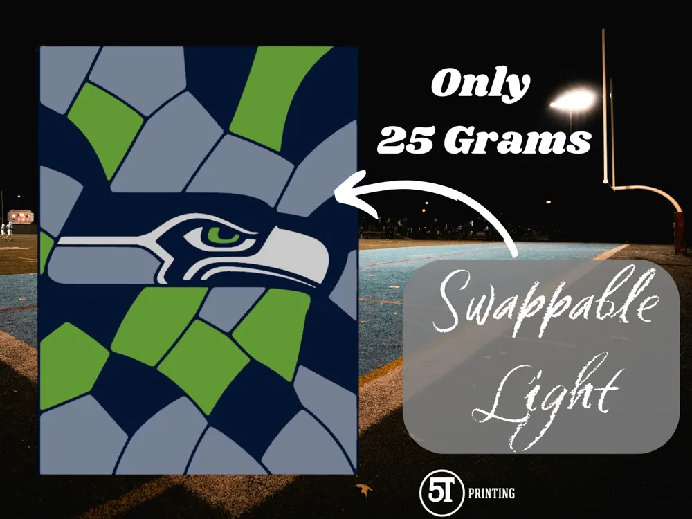 Seattle Seahawks light (swappable glass) - Free 3D Print Model - MakerWorld