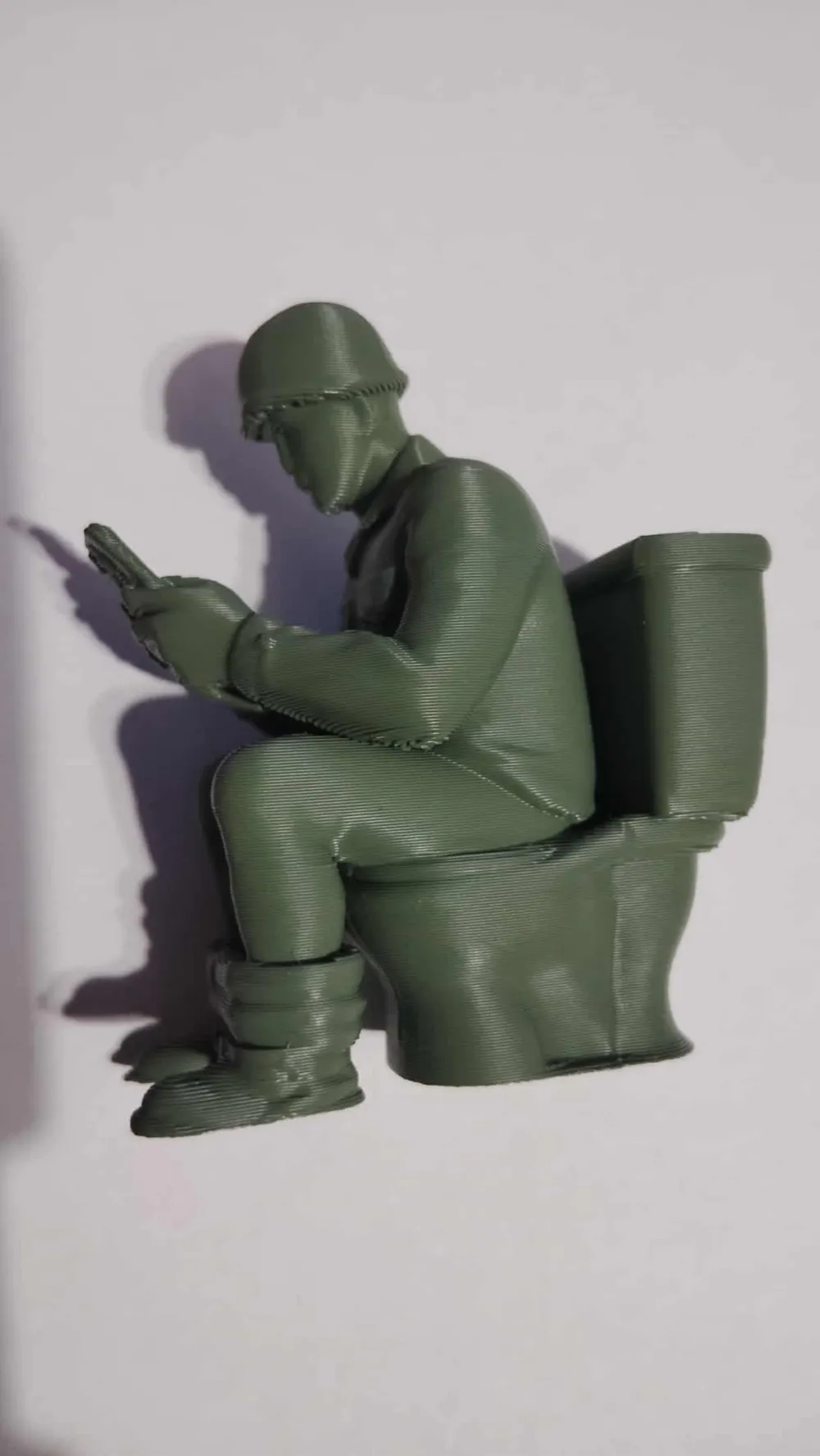 Army man on toilet with cell phone / plastic army by KayBarker ...