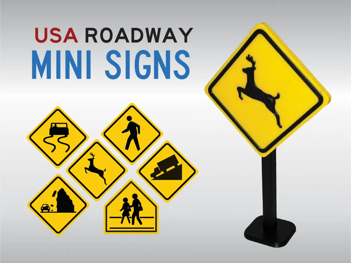 Highway Hazards - US Road Mini Signs by 3D Print Creative Endeavors ...