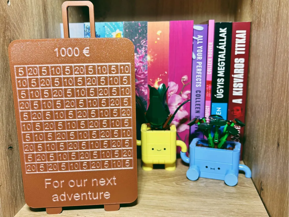 Adventure Savings Suitcase – 1000€ Money Challenge - Free 3D Print ...