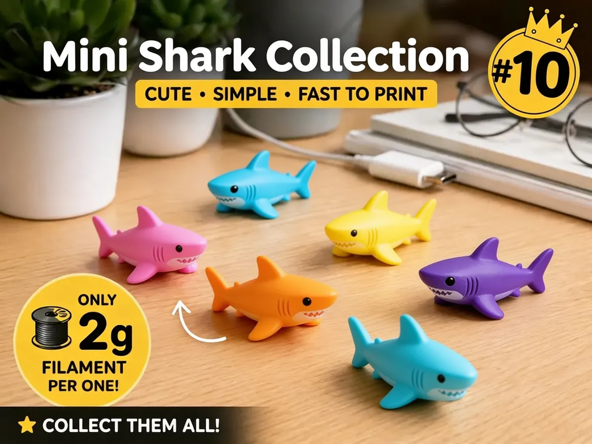 Mini Shark Fidget - Micro Zoo - Free 3D Print Model - MakerWorld