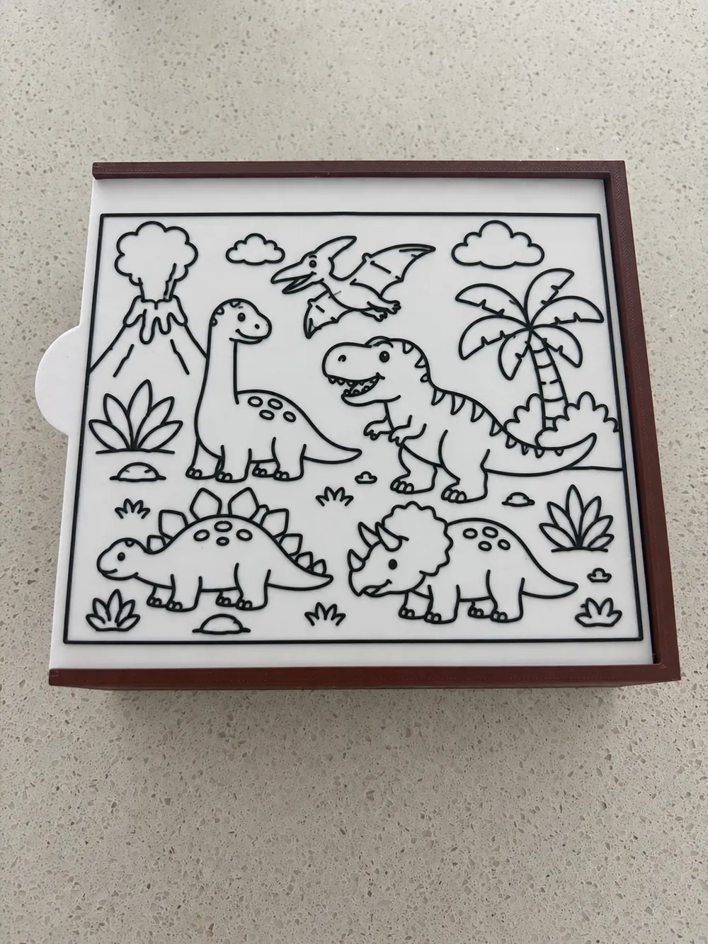 Cute Dinosaur Coloring Puzzle & Storage Box - Free 3D Print Model ...