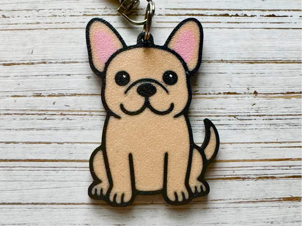 Cute French Bulldog Keychain - Free 3D Print Model - MakerWorld