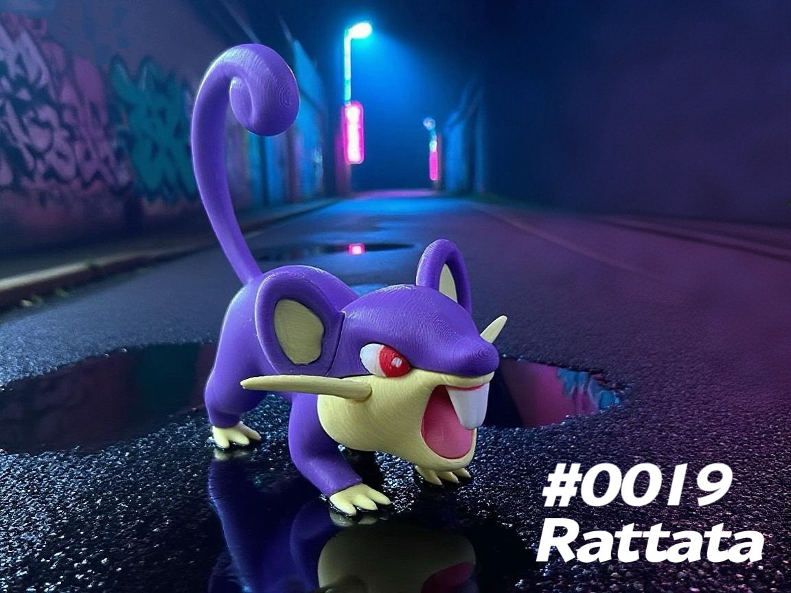 Pokémon 0019 Rattata Impresión multicolor por JL3Dprint MakerWorld: Descarga Modelos 3D Gratuitos