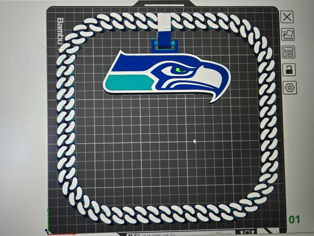 Seattle Seahawks chain by WaldenWP MakerWorld: Download Free 3D Models