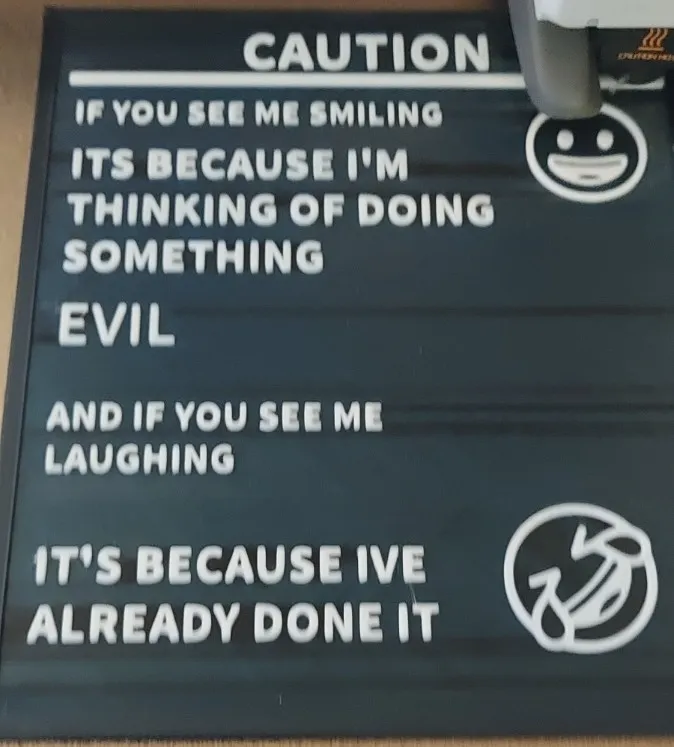 funny sign evil - Free 3D Print Model - MakerWorld