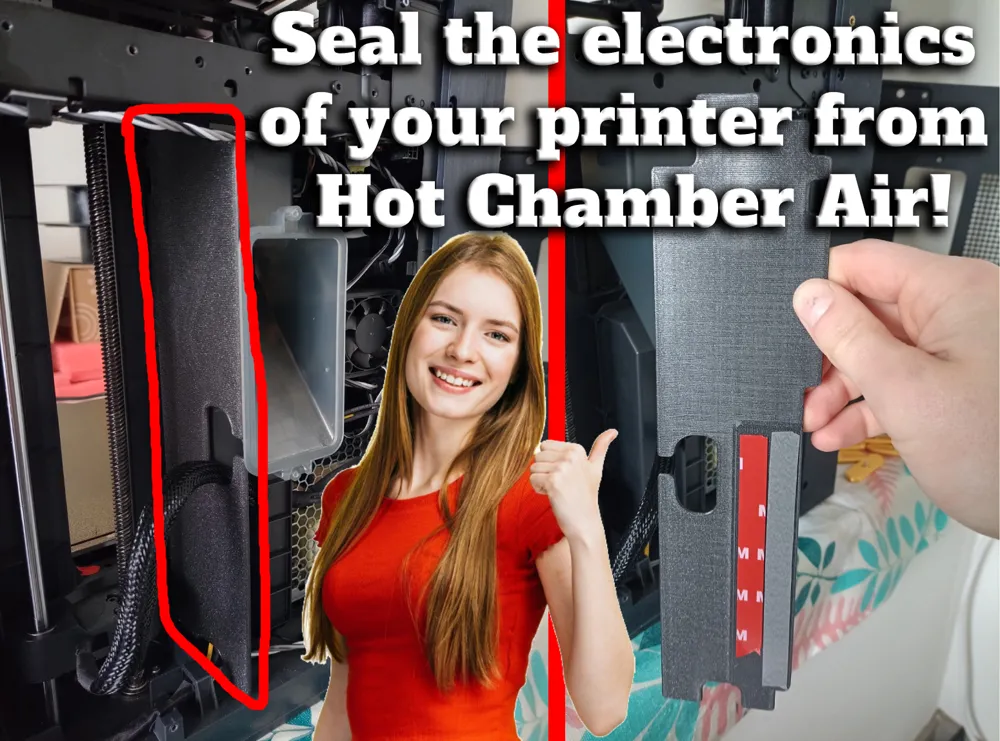 BambuLab X1C/P1P/P1S/X1 - Electronics Seal - Keep Electronics Cool and Chamber Hot! Remixed by ...