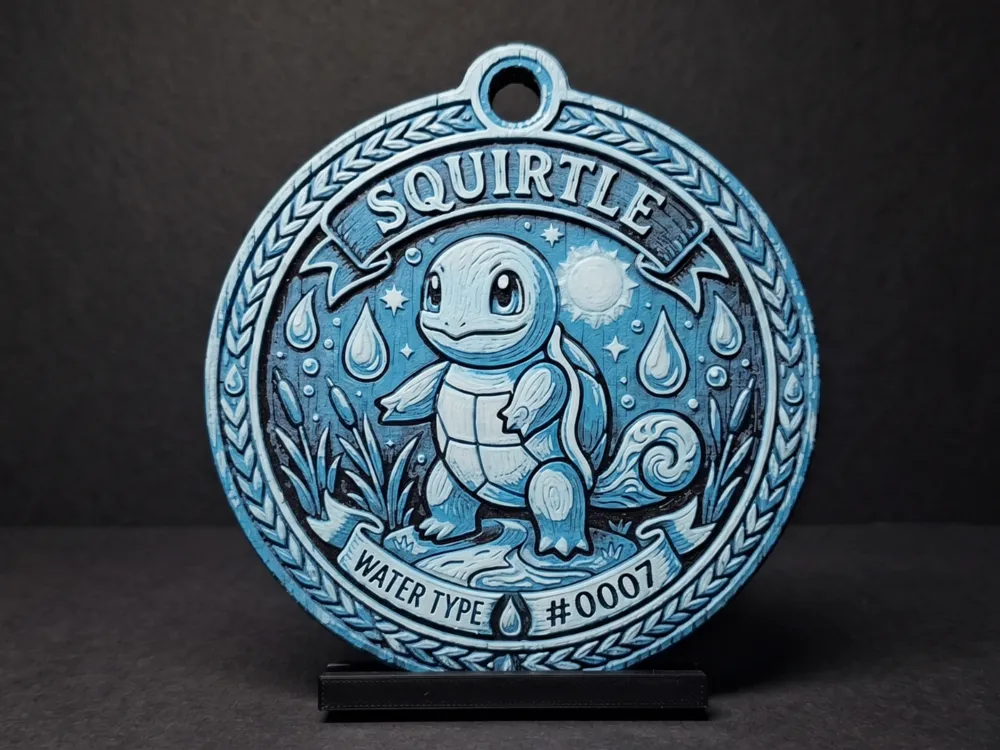 Pokemon - Squirtle Medallion - 4 Colour - Free 3D Print Model - MakerWorld