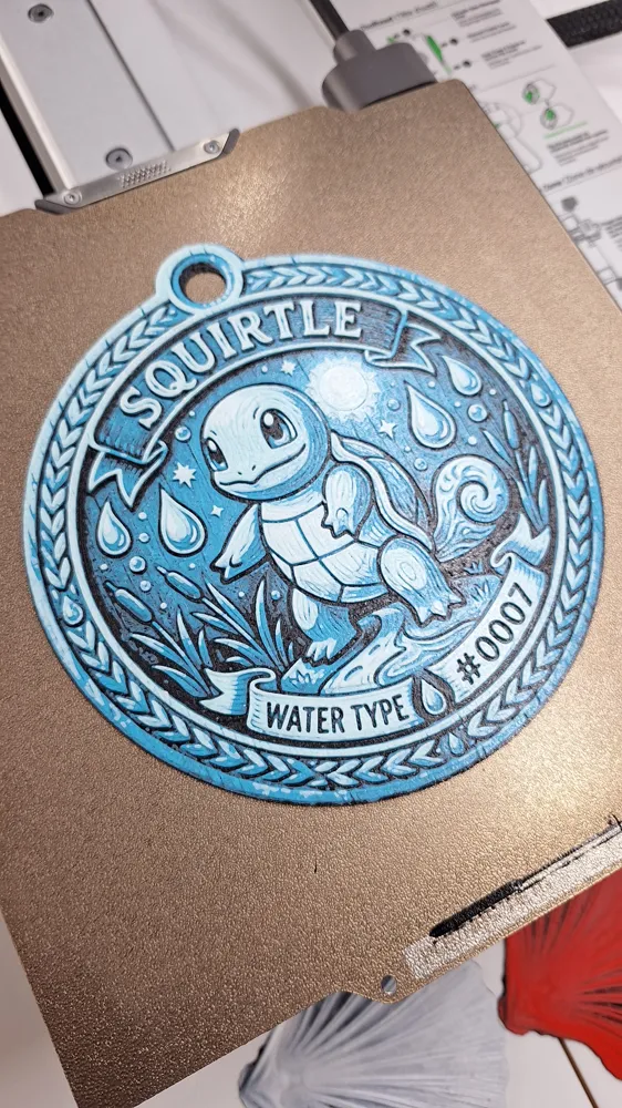 Pokemon - Squirtle Medallion - 4 Colour - Free 3D Print Model - MakerWorld