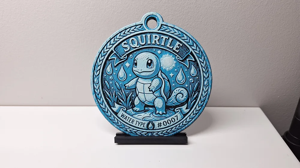 Pokemon - Squirtle Medallion - 4 Colour - Free 3D Print Model - MakerWorld