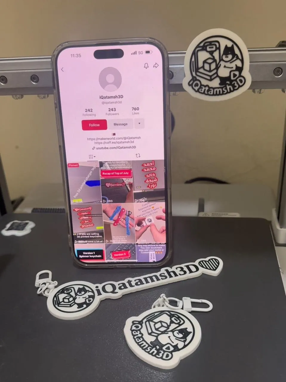 customizable nfc keychain name with logo & emoji - Free 3D Print Model ...