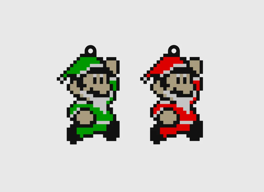 Mario Santa Ornaments - Mario & Luigi Ornament Set by Lilac Rage ...