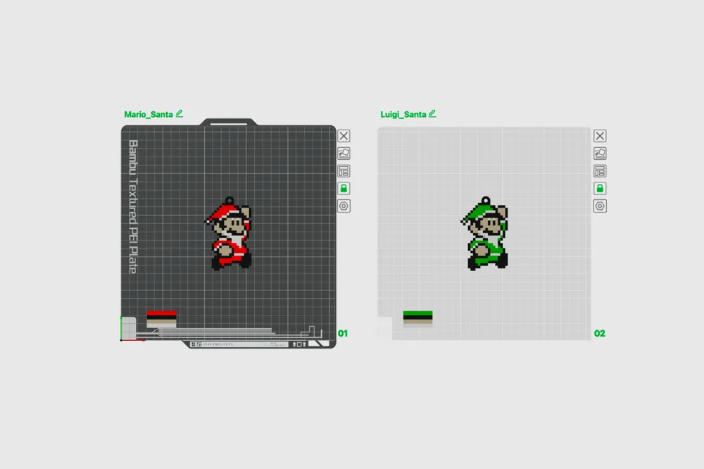 Mario Santa Ornaments - Mario & Luigi Ornament Set by Lilac Rage ...