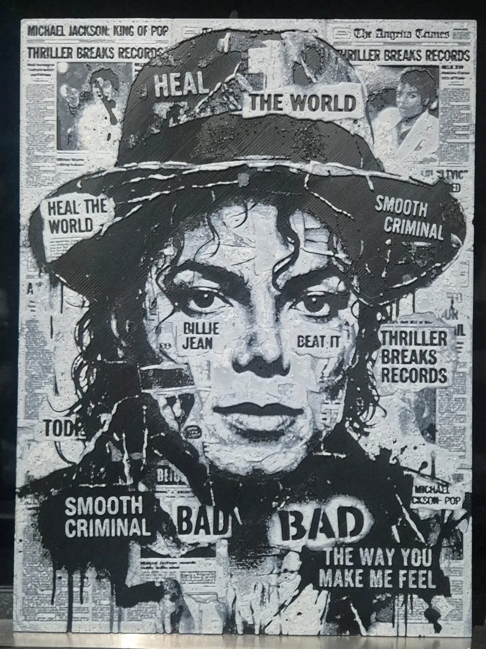 michael jackson newspaper hueforge - Free 3D Print Model - MakerWorld