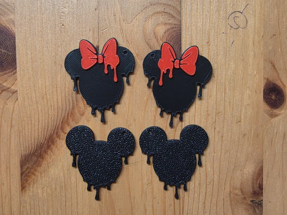 minnie and mickey mouse earrings - Free 3D Print Model - MakerWorld