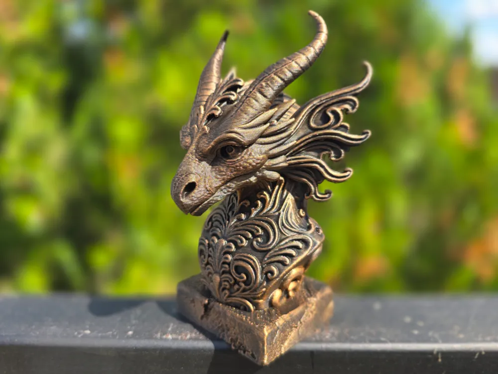 BAROQUE DRAGON BUST by Messy_Panda MakerWorld: Download Free 3D Models