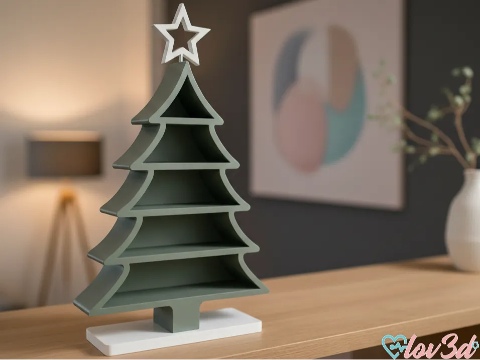 Tiered Christmas Tree Display Shelf by lov3d MakerWorld: Download Free 3D Models