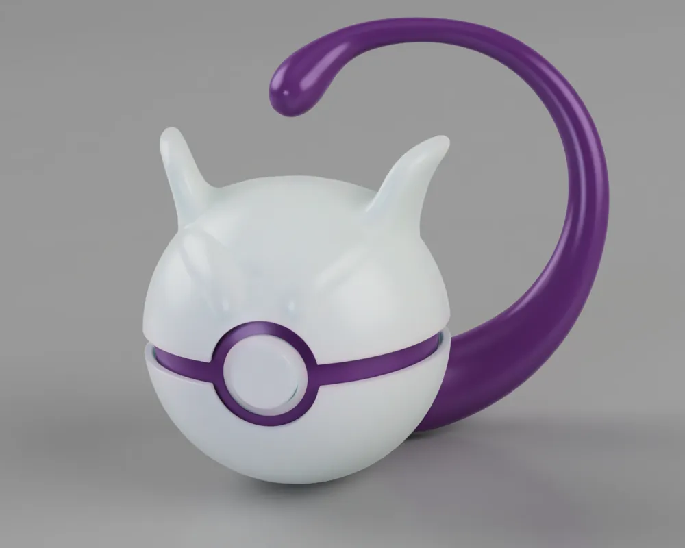 Mewtwo Ball - Pokemon - Pokeball Functional by Torikami - MakerWorld