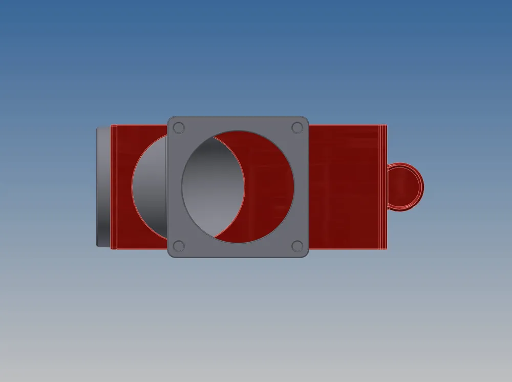 Curved flange with gate valve, 75mm pipe diameter - Free 3D Print Model ...