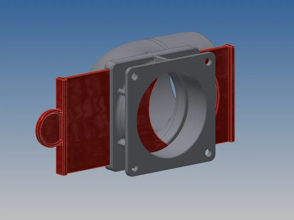 Curved flange with gate valve, 75mm pipe diameter - Free 3D Print Model ...